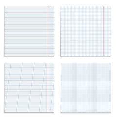 School notebook paper sheet exercise book page Vector Image