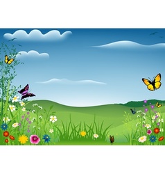 Spring scene Royalty Free Vector Image - VectorStock