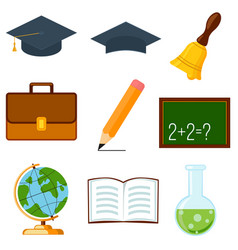 Icon cartoon poster school college university Vector Image