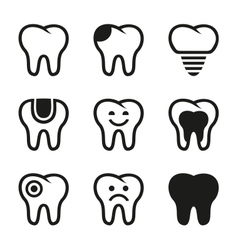 Teeth icon set Royalty Free Vector Image - VectorStock