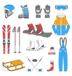 Winter clothes collection Royalty Free Vector Image
