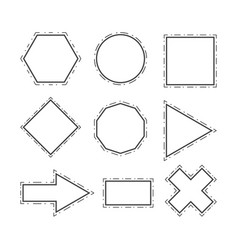 Basic geometric outline flat shapes educational Vector Image