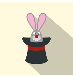 Magician pulling out a rabbit from his top hat Vector Image