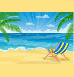 Cartoon boat and beach Royalty Free Vector Image