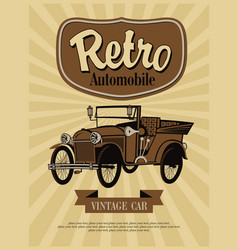 Retro car Royalty Free Vector Image - VectorStock