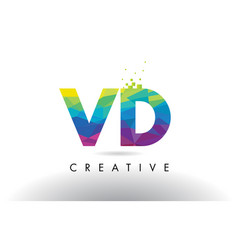 Vd v d letter logo design in black colors Vector Image