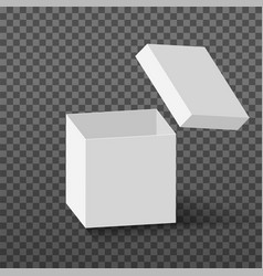 White cube cubic box 3d template front view Vector Image
