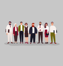 Cartoon employee team office workers group happy Vector Image