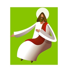 Side view of jesus christ holding cross Royalty Free Vector