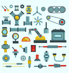 Machine parts different mechanism Royalty Free Vector Image