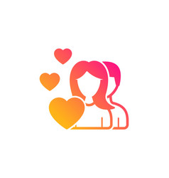 Romantic love couple icon stylized symbol Vector Image