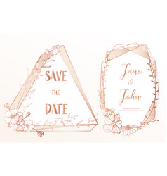 Set of geometric gold frame decorative element Vector Image