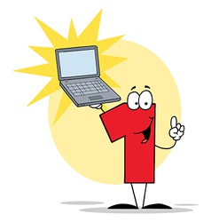 Laptop isolated on white Royalty Free Vector Image