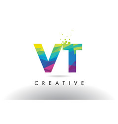 Vt v t letter logo design in black colors Vector Image