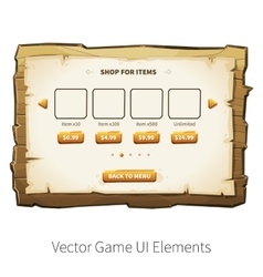 Wooden button cartoon interface ui or game gui Vector Image