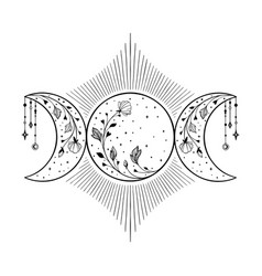 Witchcraft circular symbols magical spell circle Vector Image