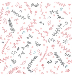 Cute seamless pattern with grey and red hearts Vector Image