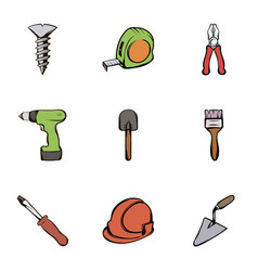 Repair and construction working tools icons set Vector Image