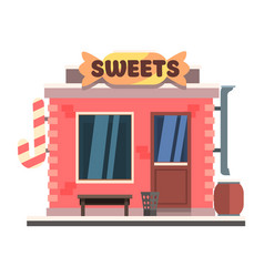 Cartoon candy shop a small cute market Royalty Free Vector