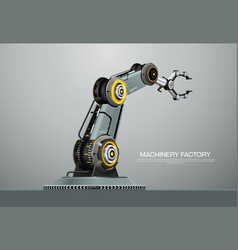 Machine robotic robot arm hand factory Royalty Free Vector