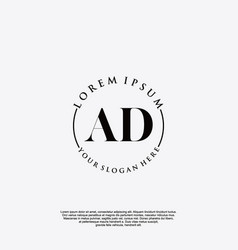 Letter initial ad beauty monogram and elegant Vector Image
