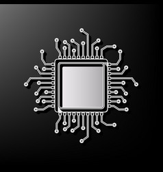 Cpu microprocessor sticker style icon Royalty Free Vector