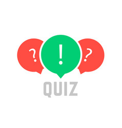 Green quiz icon with speech bubble Royalty Free Vector Image