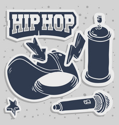 Hip hop sticker design with graffiti paint can Vector Image