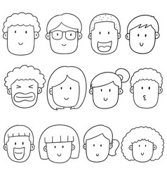 Set of cartoon face Royalty Free Vector Image - VectorStock