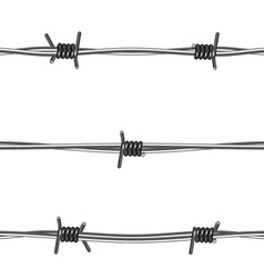 Barbed wire seamless 3d and engraving styles Vector Image
