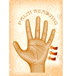 Palmistry map on open palm with old magic symbols Vector Image
