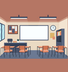 Back and front view modern school classroom Vector Image