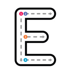 Tracing alphabet uppercase capital letter Vector Image