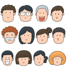 Set of cartoon face Royalty Free Vector Image - VectorStock