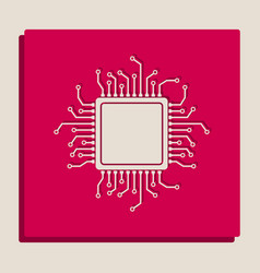 Cpu microprocessor sticker style icon Royalty Free Vector