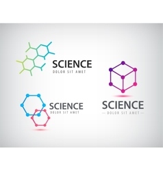 Organic chemistry logo set Royalty Free Vector Image