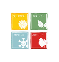 Nature landscapes four seasons months calendar Vector Image