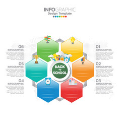 Infographic template design with 6 color options Vector Image