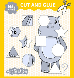 Children board animal game cut and play for number