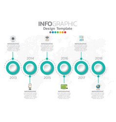 Infographic template design with 6 color options Vector Image