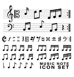 Music note labels and icons Royalty Free Vector Image