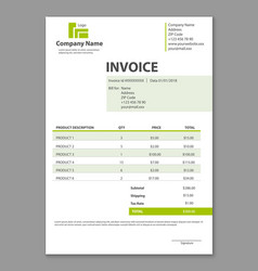 Quotation invoice template paper bill form Vector Image