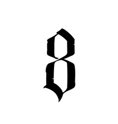 Numbers are in gothic style symbols Royalty Free Vector