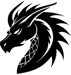Black and white dragon head Royalty Free Vector Image