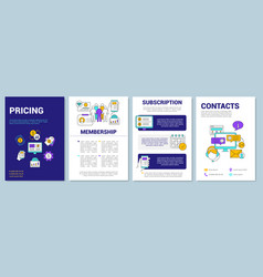 Membership brochure template layout Royalty Free Vector
