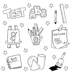 Hand draw education school doodles Royalty Free Vector Image