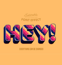 Glossy text editable font effect Royalty Free Vector Image