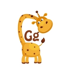 Cute cartoon animals alphabet giraffe Royalty Free Vector