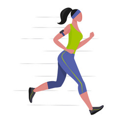 Woman running full length portrait Royalty Free Vector Image