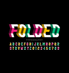 Paper style font design Royalty Free Vector Image